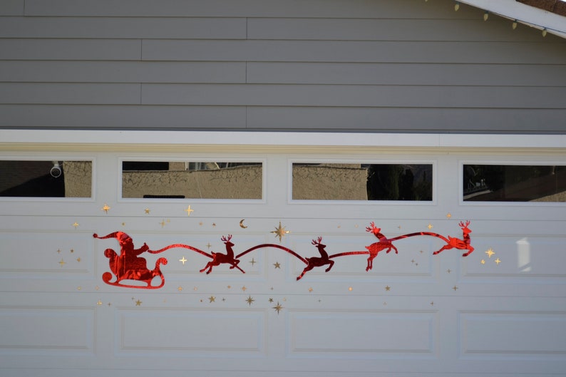 Santa's Sleigh Reindeer Silhouette Garage Magnets - Etsy