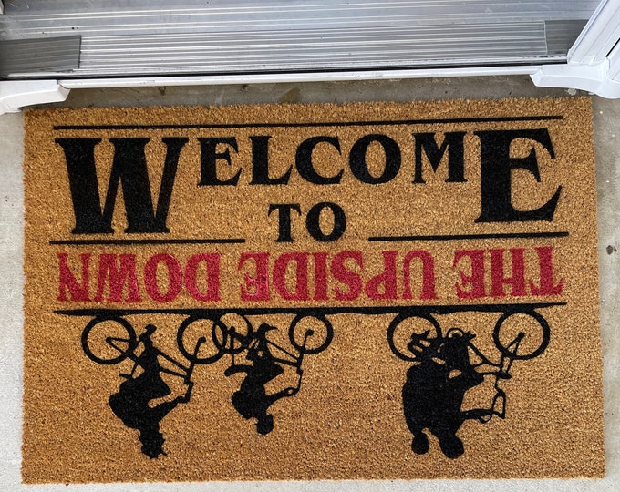 Stranger Things Welcome to the Upside Down Door Mat | Welcome Mat ...