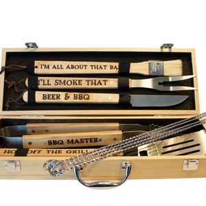 Father's Day BBQ Set, BBQ Gift, Personalized BBQ Set, Grill Master ...