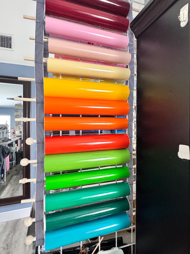 Vinyl Roll Holder, 25 Rolls, Craft Roll Storage and Organizer, Cotton ...