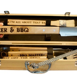 Father's Day BBQ Set, BBQ Gift, Personalized BBQ Set, Grill Master ...
