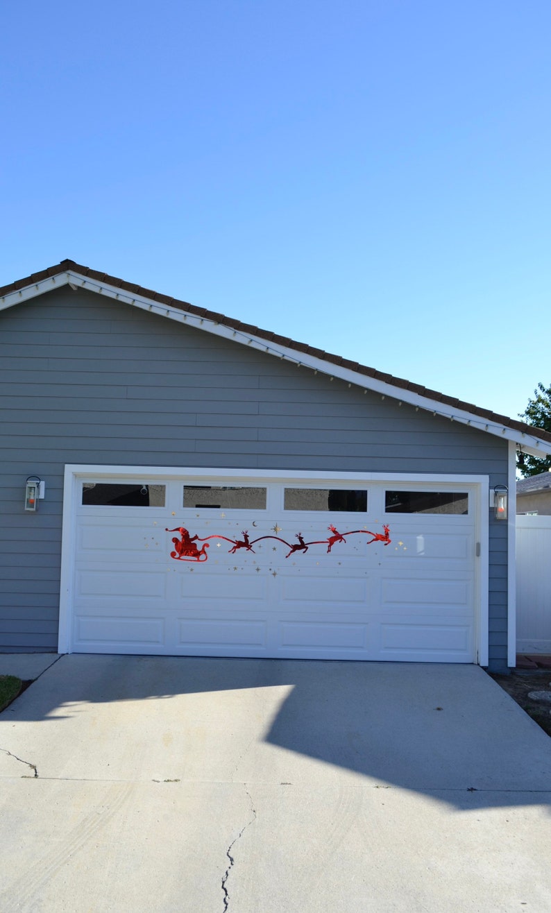 Santa's Sleigh Reindeer Silhouette Garage Magnets: Christmas Decor - Etsy