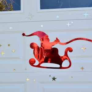 Santa's Sleigh Reindeer Silhouette Garage Magnets: Christmas Decor - Etsy