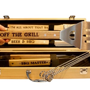 Father's Day BBQ Set, BBQ Gift, Personalized BBQ Set, Grill Master ...