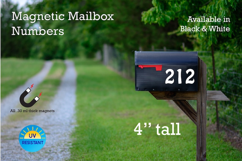 Mailbox 4" Magnetic Numbers: Personalized Home Address Sign - Etsy