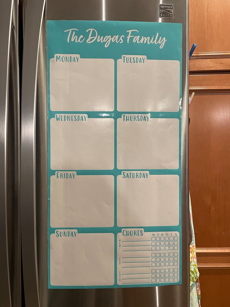Large Family Chore Chart Decal Kids Chores Calendar Chore - Etsy