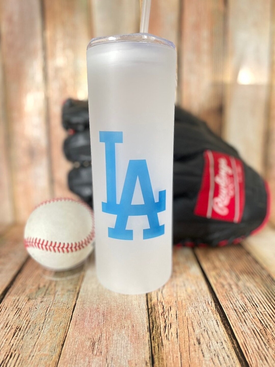 Los Angeles Dodgers Baseball Personalized Frosted GLASS Tumbler | LA Dodgers Tumbler | Dodger ...