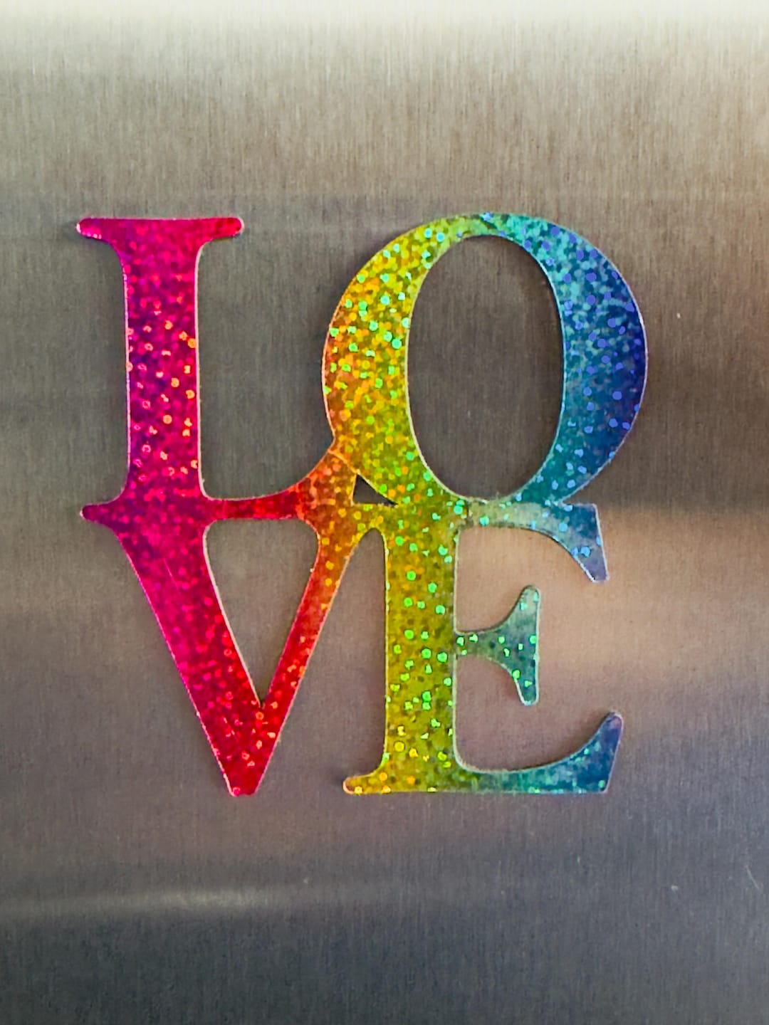 Love Magnet - Stacked LOVE Iconica Style With Titled O, Assorted Colors ...