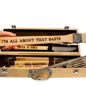 Father's Day BBQ Set, BBQ Gift, Personalized BBQ Set, Grill Master ...