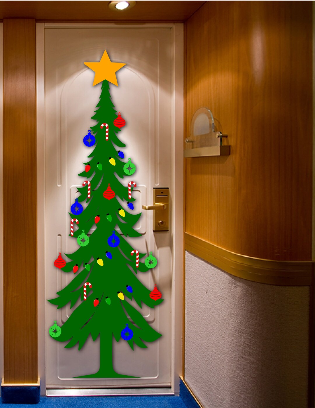 Cruise Ship Christmas Tree With Ornaments, Lights and Candy Canes - Etsy