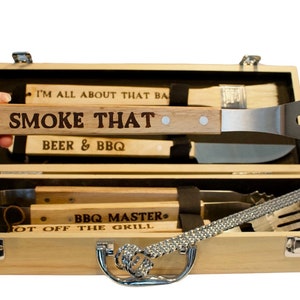 Father's Day BBQ Set, BBQ Gift, Personalized BBQ Set, Grill Master ...