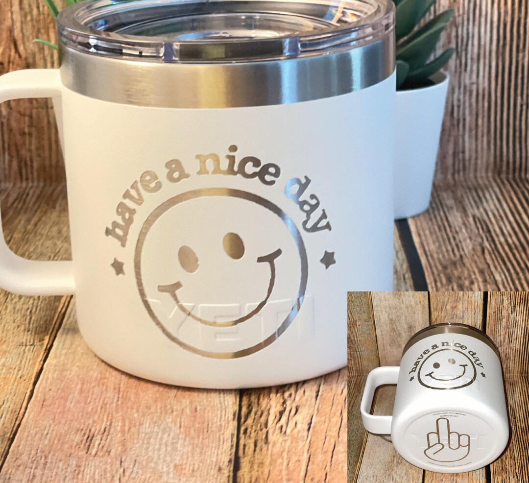 Sarcastic Middle Finger Mug: Engraved Stainless Steel Coffee Cup - Etsy
