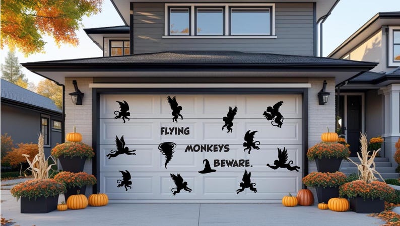 Halloween Garage Door Magnets: Flying Monkeys Beware, Wizard of Oz - Etsy