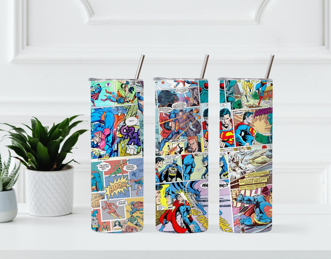 Vintage Superman Comics Custom Stainless Steel 20 Oz Tumbler With Straw ...
