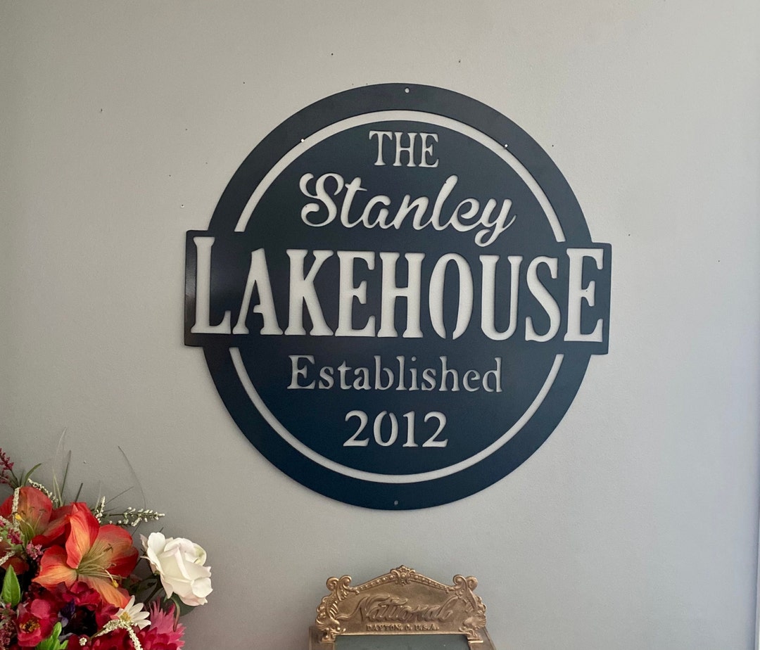Lakehouse Sign, Lake Life Metal Sign, Front Porch Sign, Outdoor Wall ...