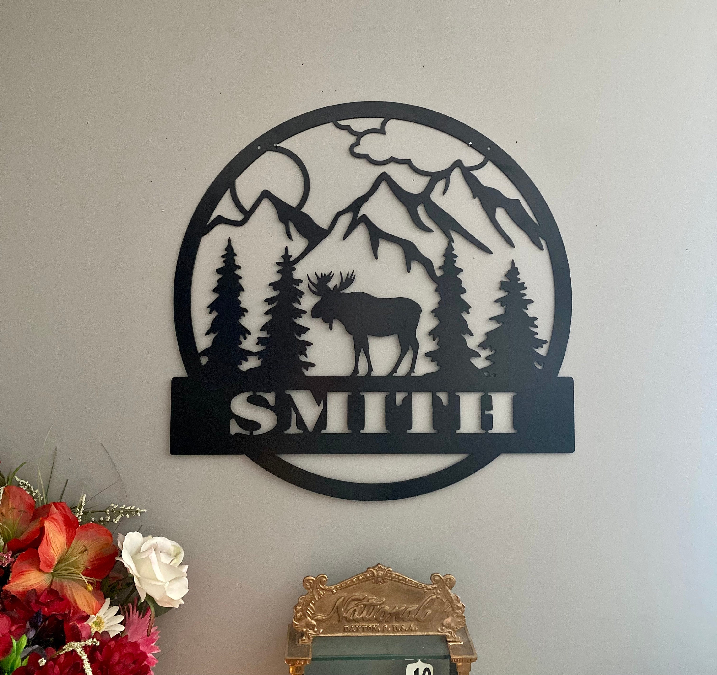 Metal Moose Sign Personalized Metal Sign Outdoor Name Sign - Etsy