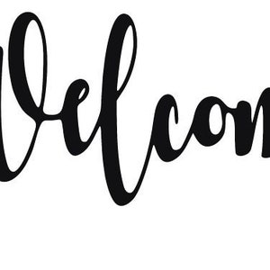 Metal Cursive Welcome Sign, Metal Welcome Sign, Front Porch Sign ...