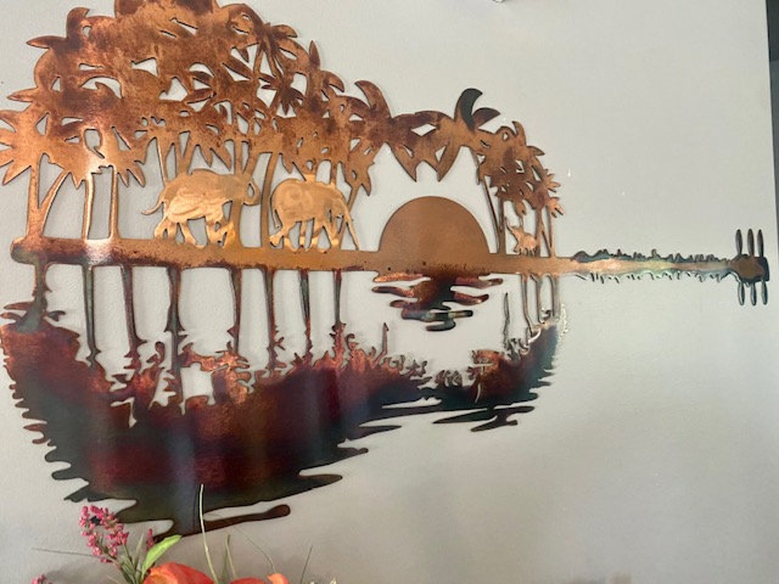 Palm Tree Art, Guitar Metal Wall Art, Metal Guitar Art, Abstract Guitar ...