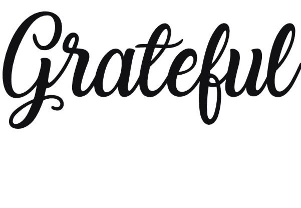Grateful Script Metal Word Sign Metal Cursive Grateful | Etsy
