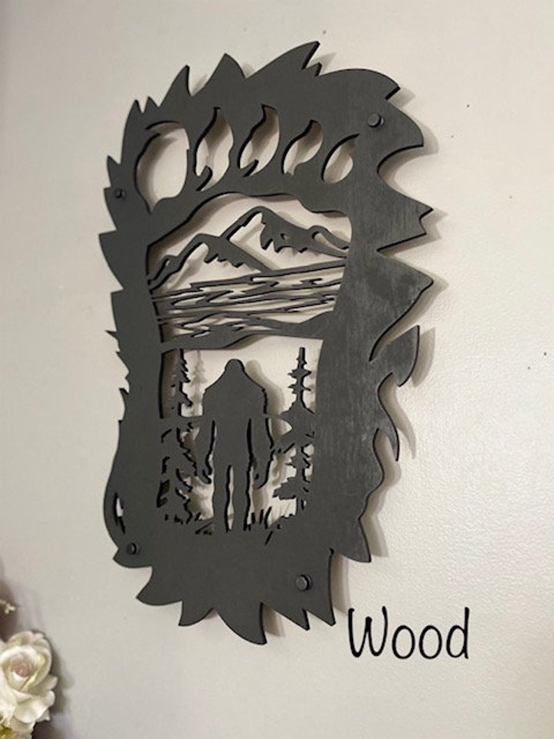 Sasquatch Metal Art, Bigfoot Wall Art, Yeti Metal Sign, Bigfoot Metal ...