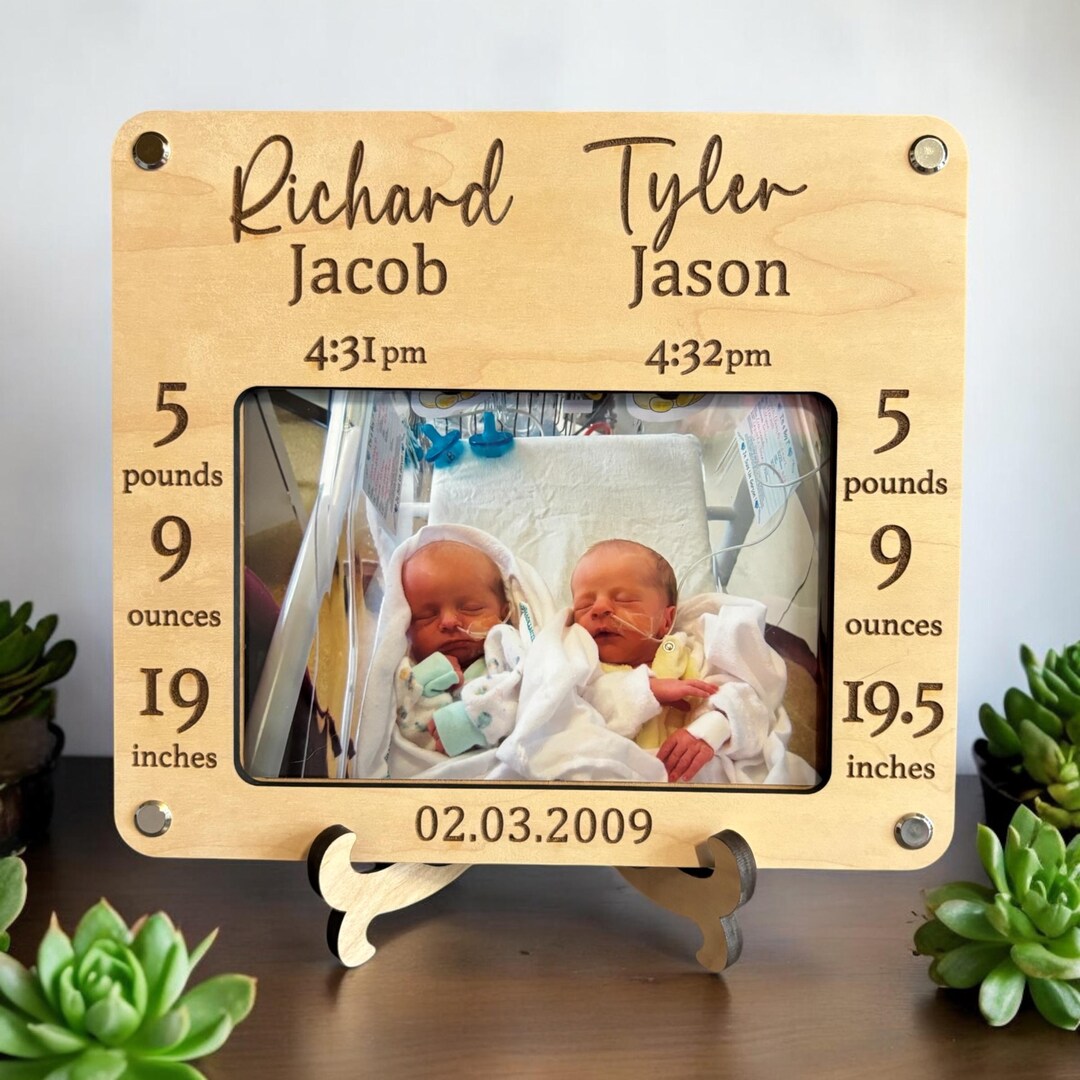 Twins Picture Frame, Gift for Parents of Twins, Nursery Decor Twins ...