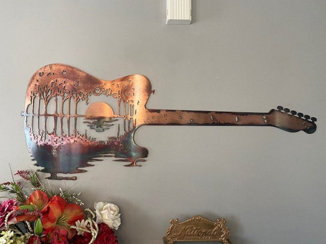 Abstract Guitar Metal Wall Art | Metal Guitar Art | Abstract Guitar ...