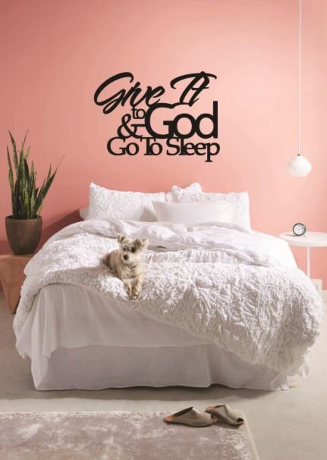 Give It to God and Go to Sleep Sign, Christian Nursery Decor, Baptism ...