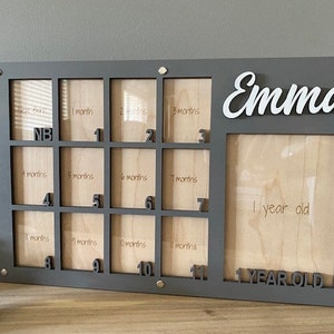 Baby First Year Picture Frame, Personalized Baby Photo Frame, Photo ...