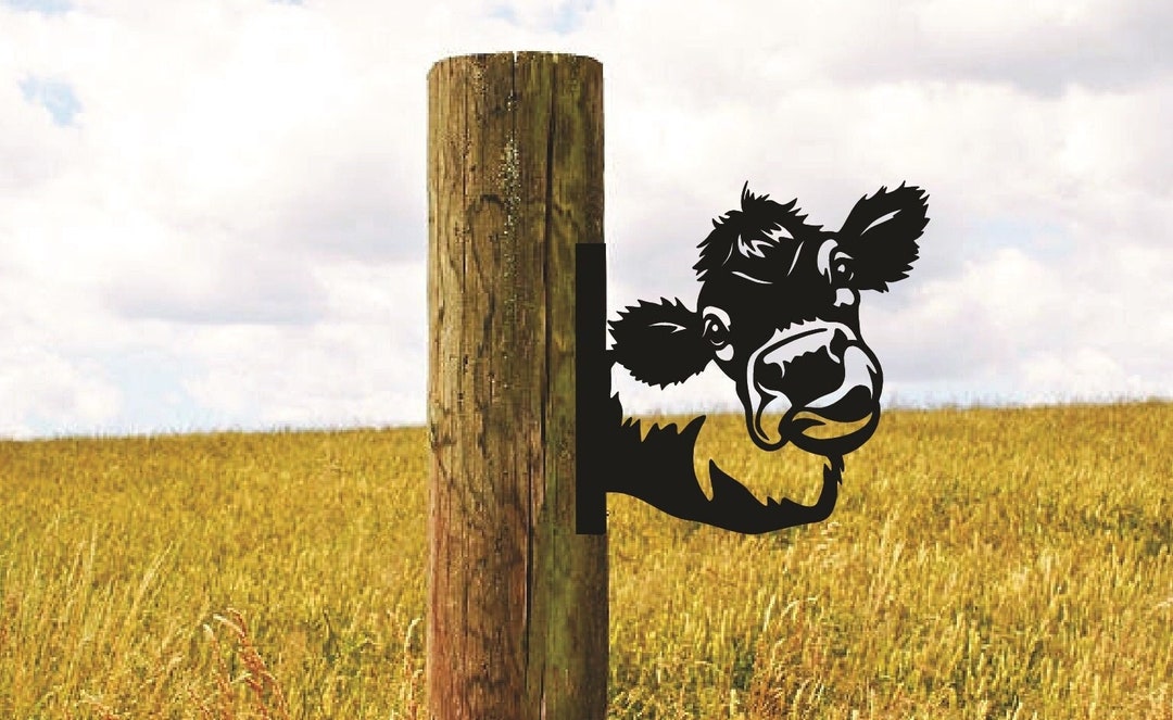 Metal Cow Yard Art, Peek a Boo Animals, Farmyard Decor, Cow Metal Art ...