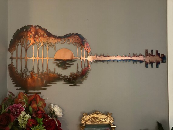 Music Lover Gift metal Guitar Art Abstract Art Metal Wall - Etsy