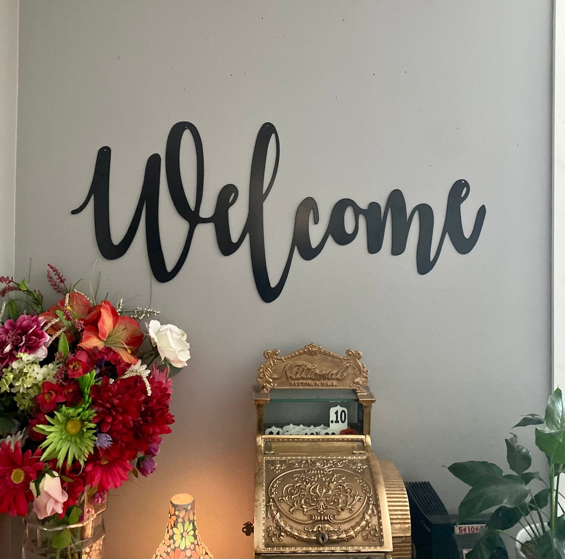 Metal Cursive Welcome Sign, Metal Welcome Sign, Front Porch Sign ...