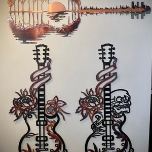 Music Lover Gift metal Guitar Art Abstract Art Metal Wall - Etsy