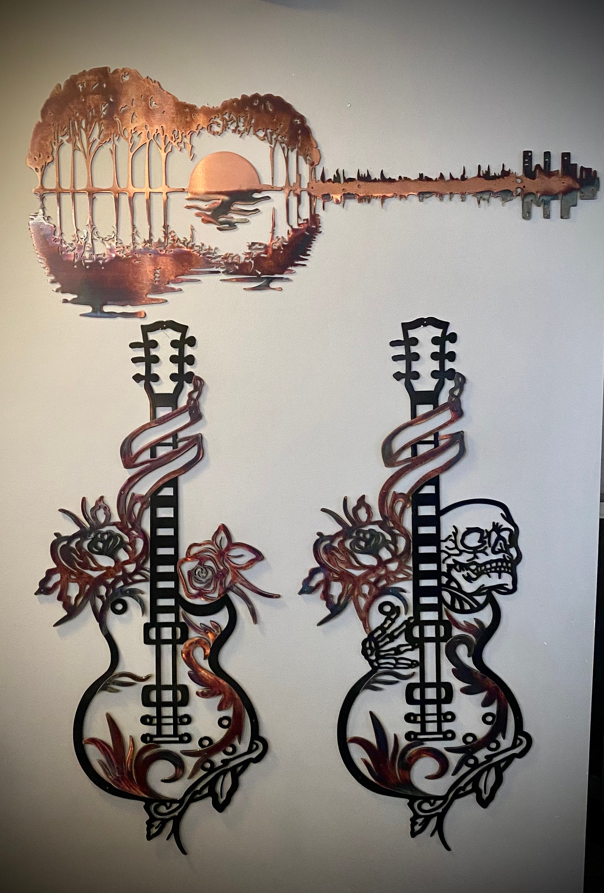 Music Lover Gift metal Guitar Art Abstract Art Metal Wall - Etsy Canada