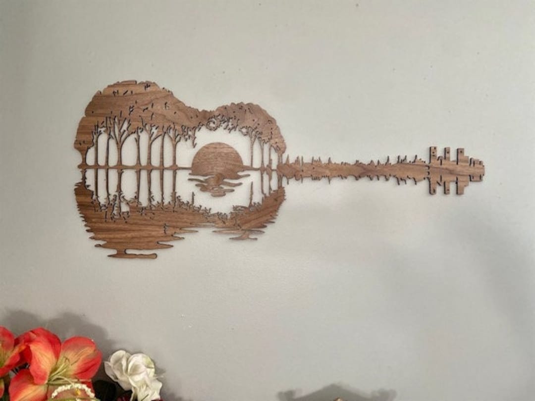 Music Lover Gift, Acoustic Guitar, Music Room Decor, Wood Decor ...