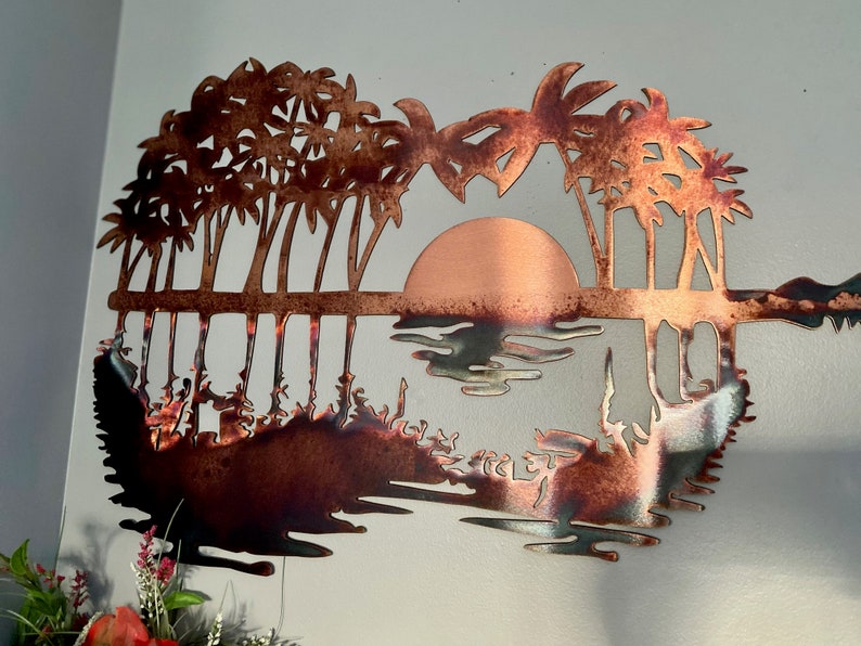 Palm Tree Art, Guitar Metal Wall Art, Metal Guitar Art, Abstract Guitar ...