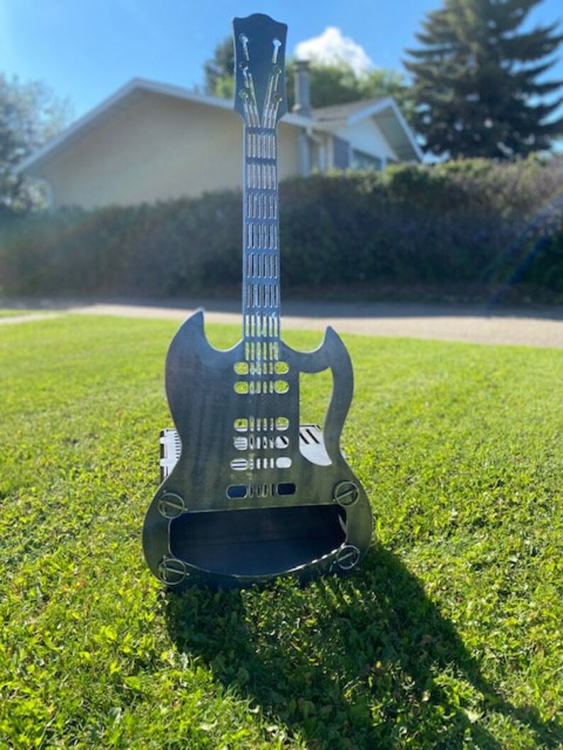 Outdoor Patio Fire Pit, Guitar Fire Pit, Guitar Gifts, Guitar Lover ...