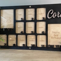 Personalized Newborn to One Year Photo Frame, Baby First Year Photo ...