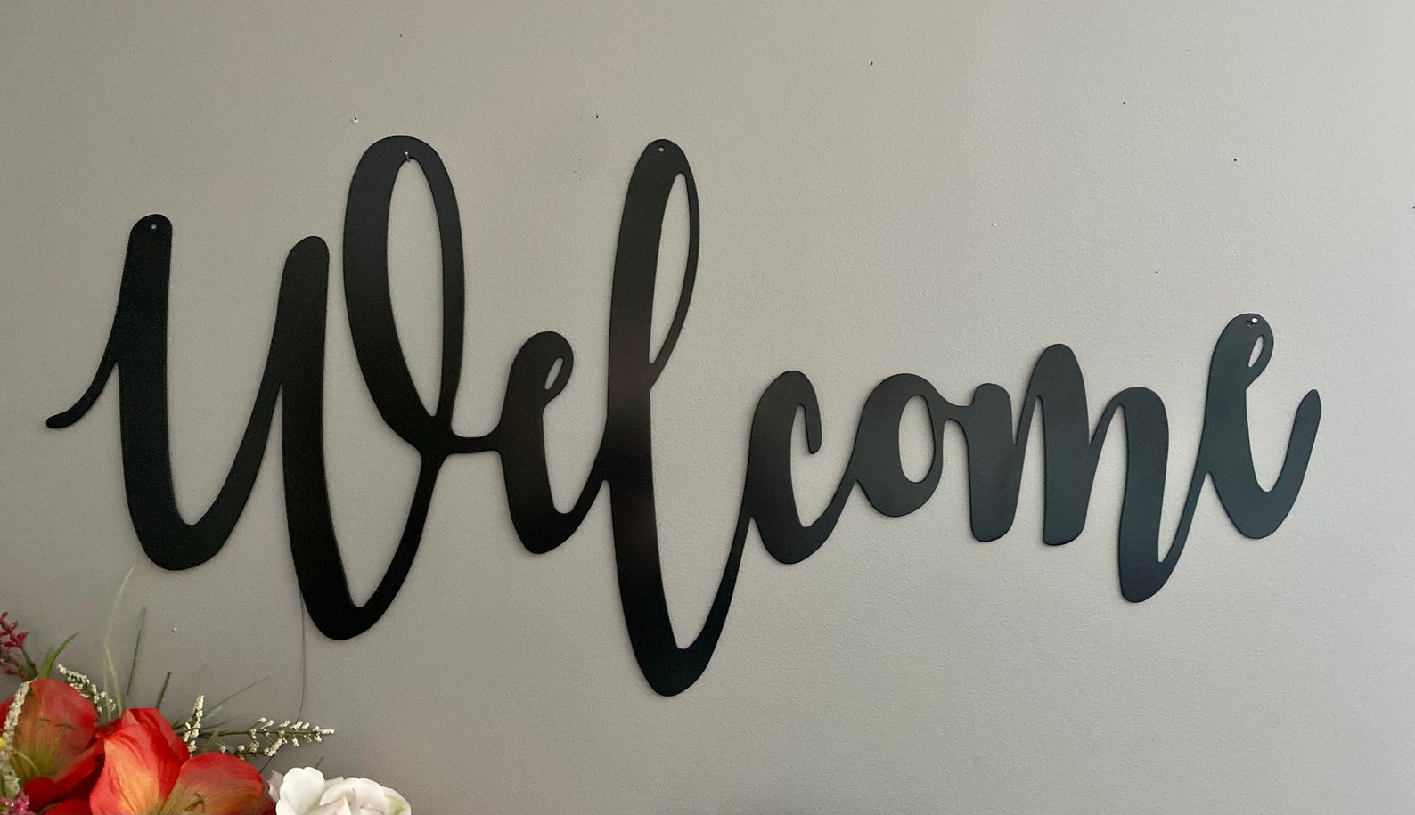 Metal Cursive Welcome Sign, Metal Welcome Sign, Front Porch Sign ...