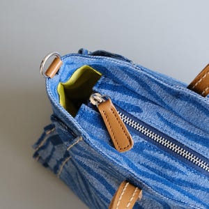 Denim Ruffle Handbag, Denim Shoulder Bag, Jean Crossbody Purse, Canvas ...