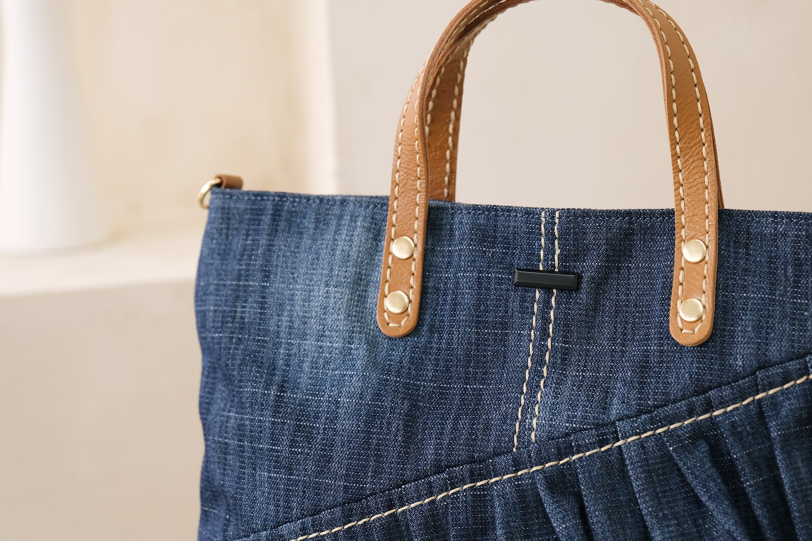 Denim Handbag Ruffle Denim Jean Tote Bag Canvas Tote Bag for - Etsy
