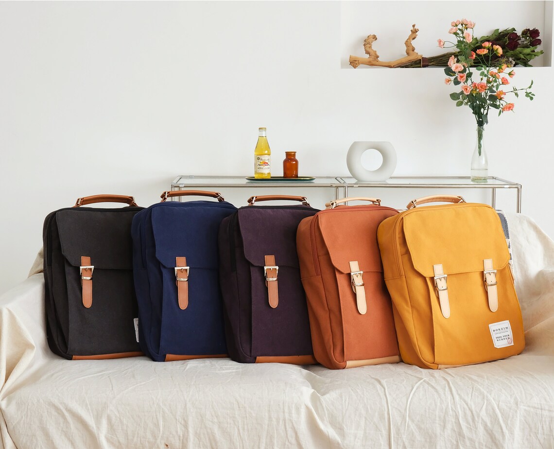 Canvas Backpack navy Laptop Backpack Air Mesh Padded - Etsy