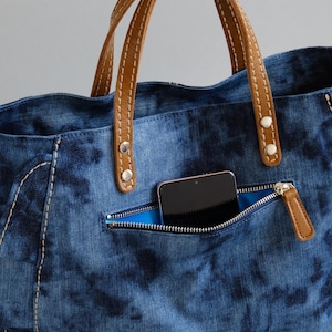 Denim Ruffle Handbag, Denim Shoulder Bag, Jean Crossbody Purse, Canvas ...