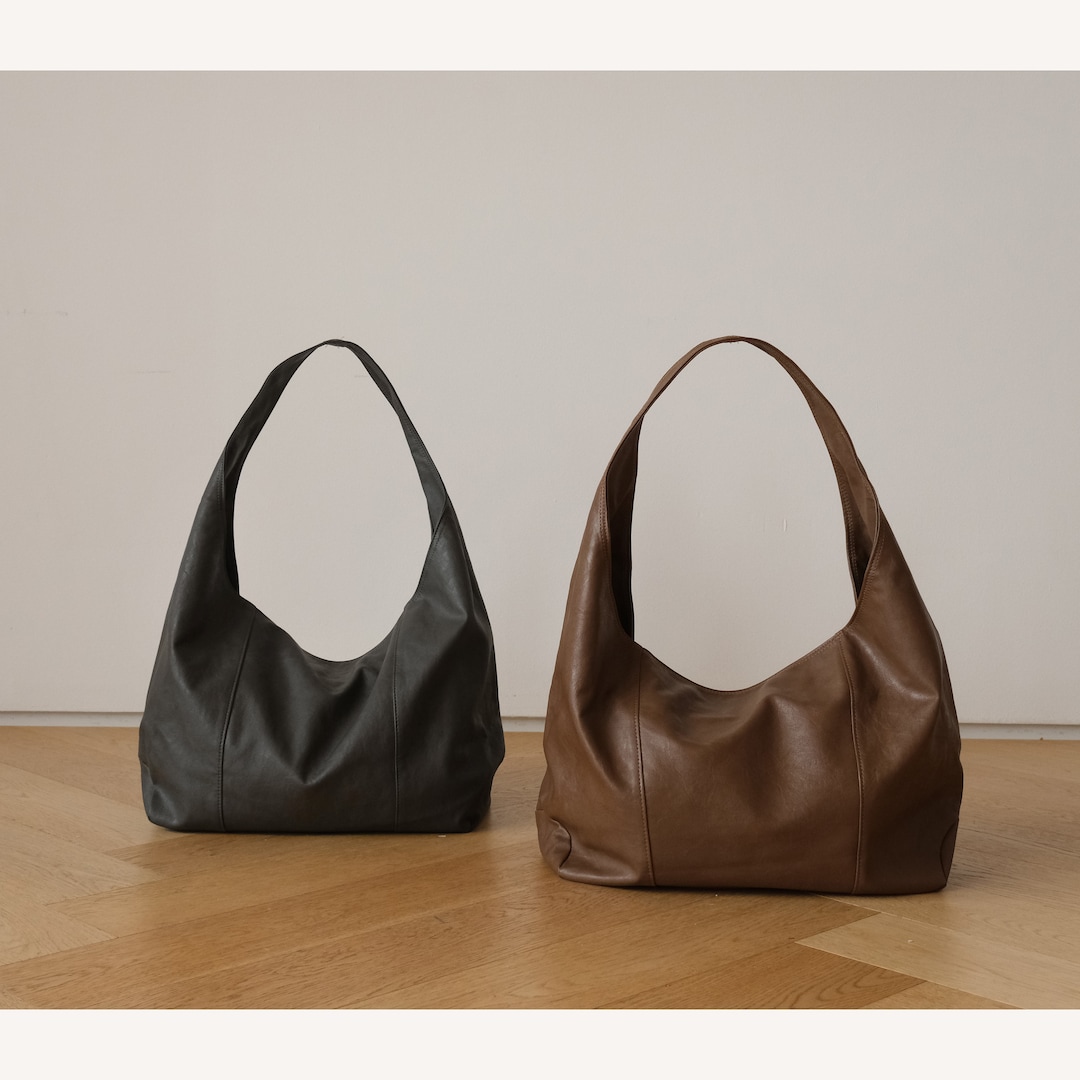 Vegan Leather Hobo Bag for Women, Slouchy Shoulder Bag, 13 Inch Laptop ...