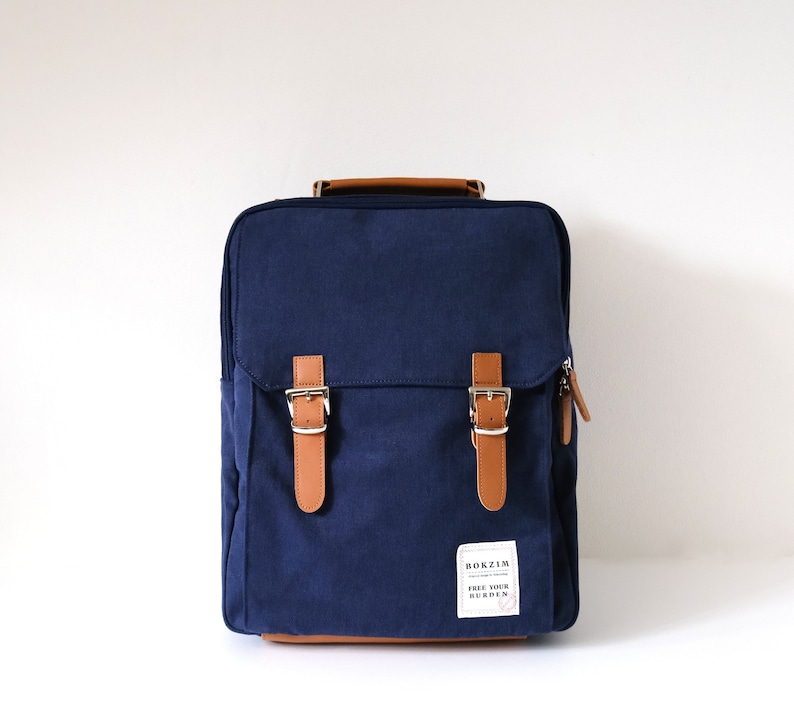 Canvas Backpack navy Laptop Backpack Air Mesh Padded - Etsy