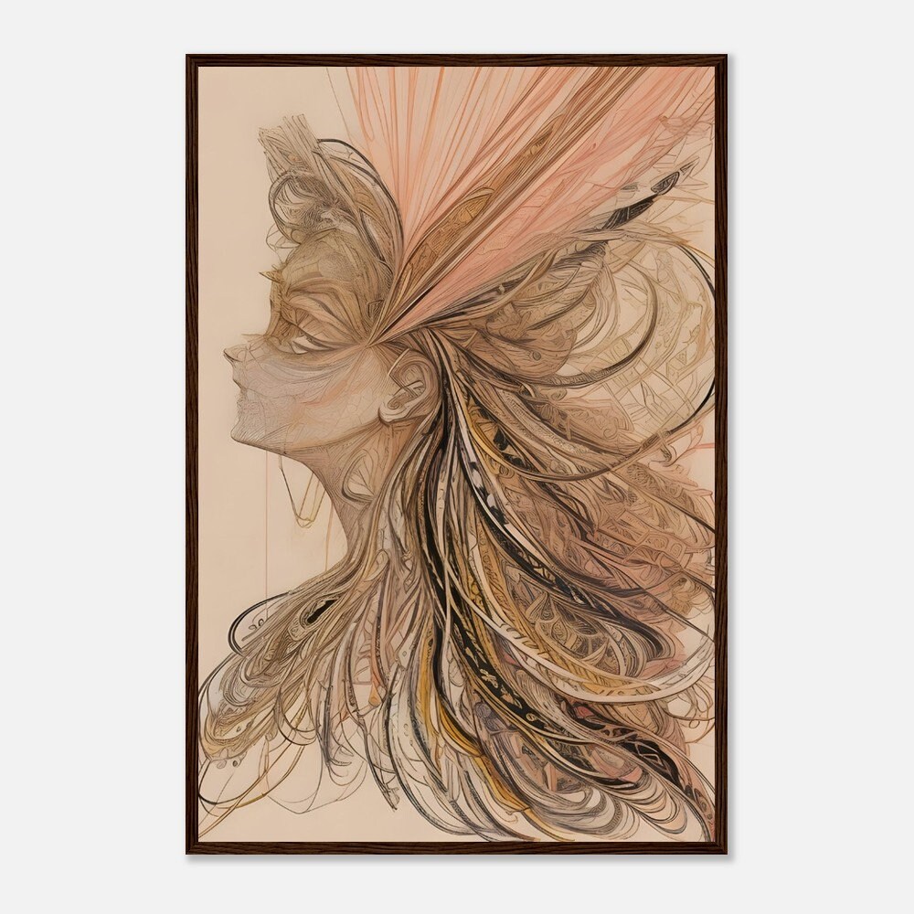 Woman Side View Portrait String Art, Thread Art, Line Art, Coffee Shop ...