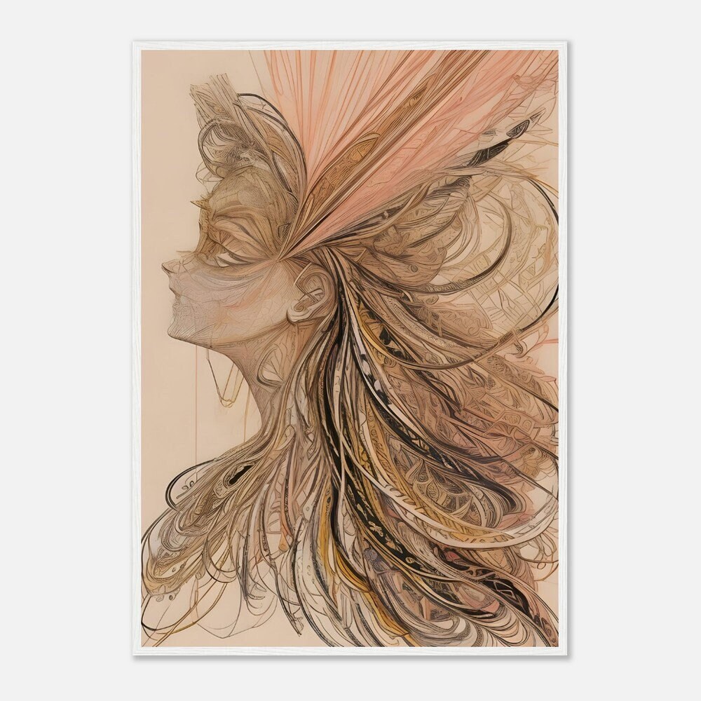 Woman Side View Portrait String Art, Thread Art, Line Art, Coffee Shop ...