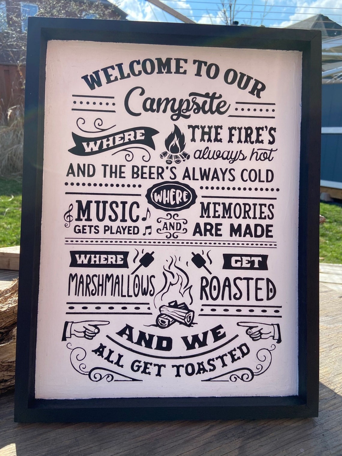 Wooden Campsite Rules Sign RV Trailer Camping Sign - Etsy