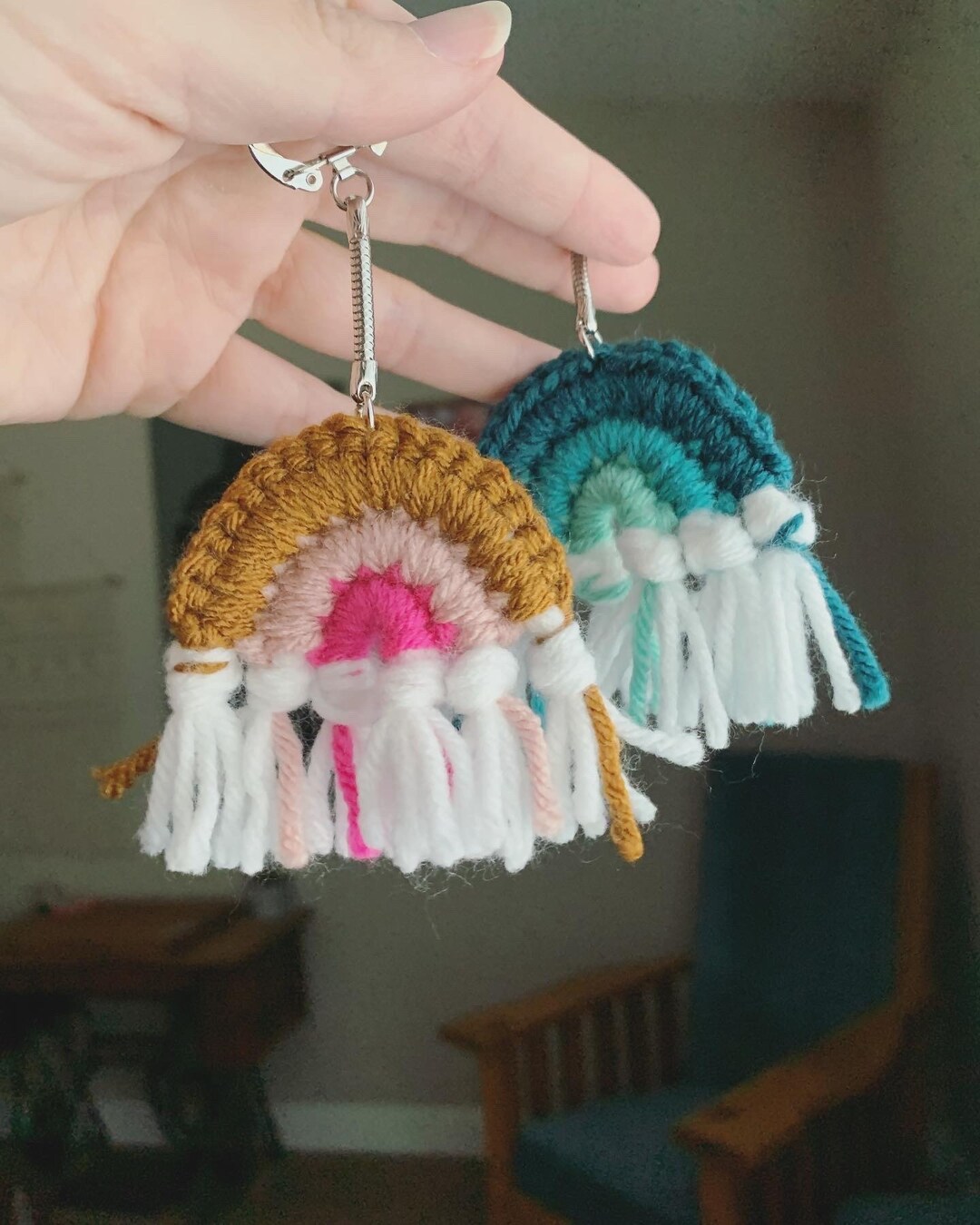 Crochet Rainbow Keychain | Crochet Rainbow | Handmade Keychain - Etsy