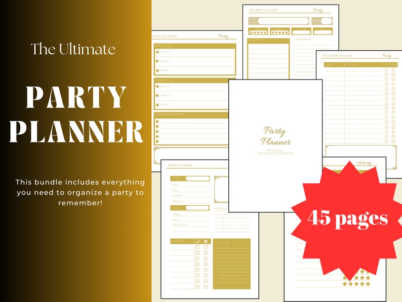 Universal Party Planner PDF Printable Party Planner Everything You Need ...