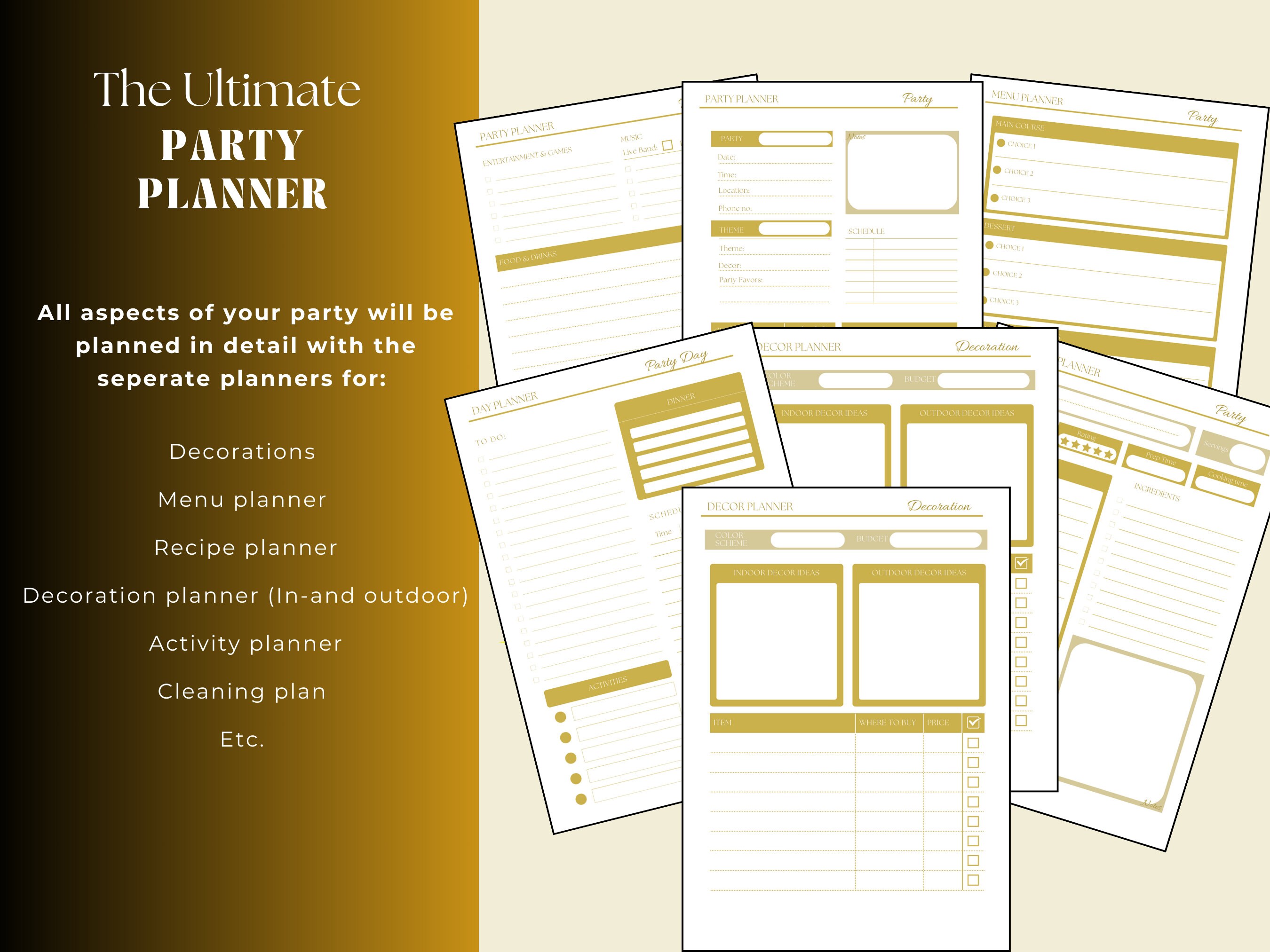 Universal Party Planner PDF Printable Party Planner Everything You Need ...